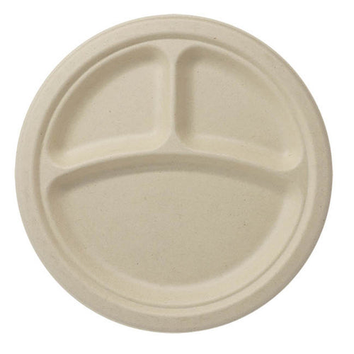 10" Fiber Round Plates - 3 Comp